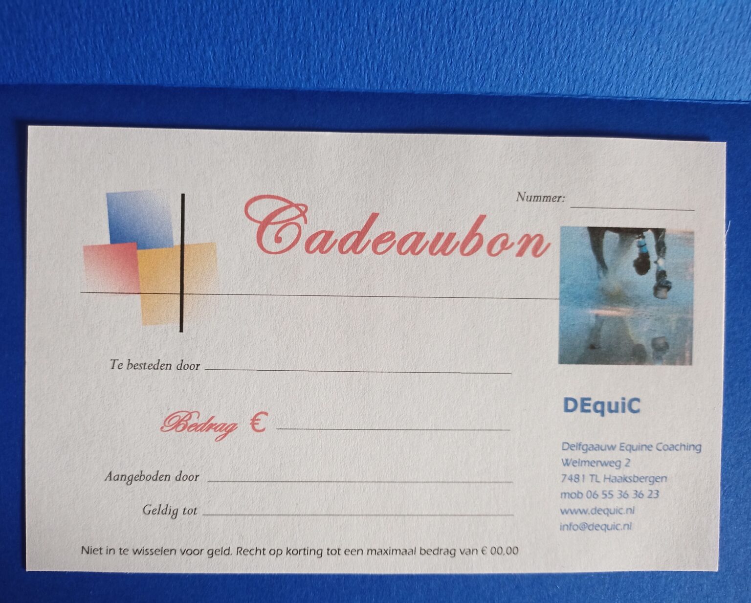 Cadeaubonnen + actie - DEquiC